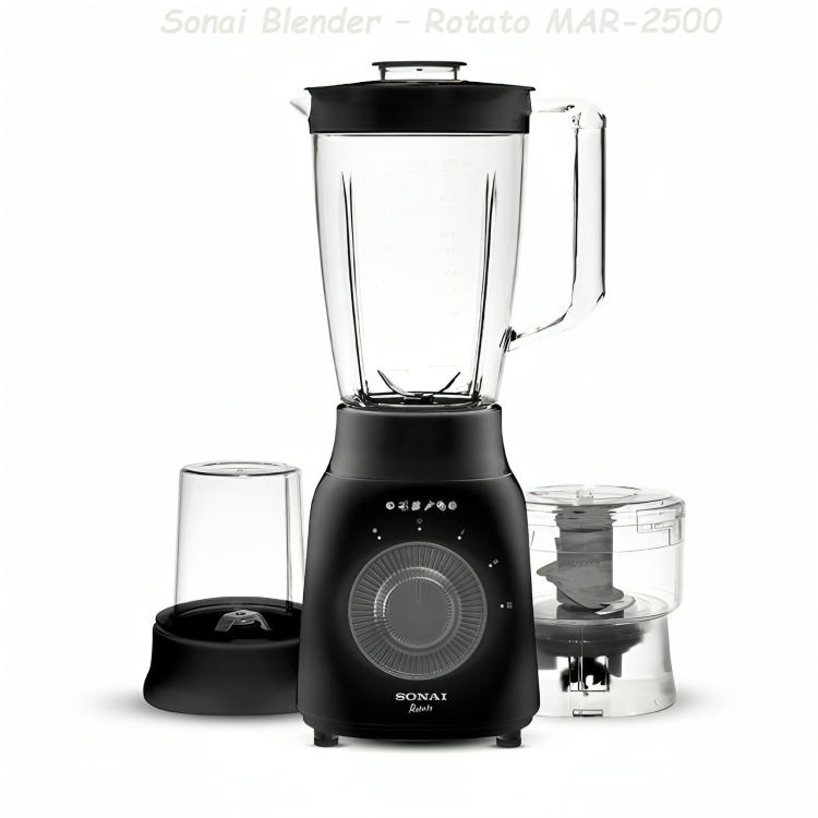 Sonai Blender – Rotato 3X1, 500 Watt 1.5L, 3 Speeds , Black - MAR-2500 ...